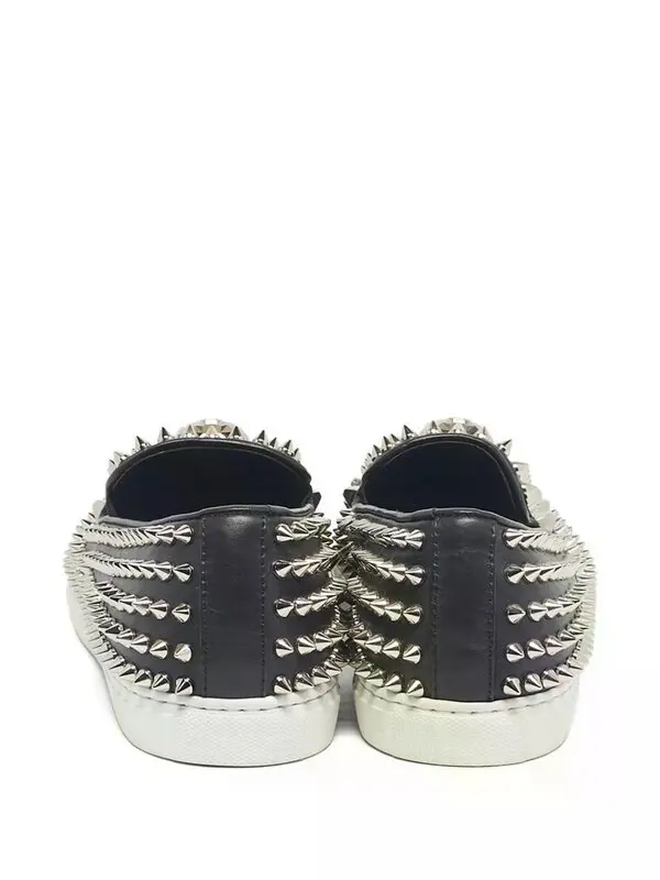 Philipp Plein Skull Studded Leather Slip-on Trainers