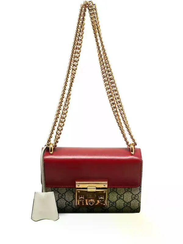 Gucci Small Padlock Supreme Shoulder Bag - Red