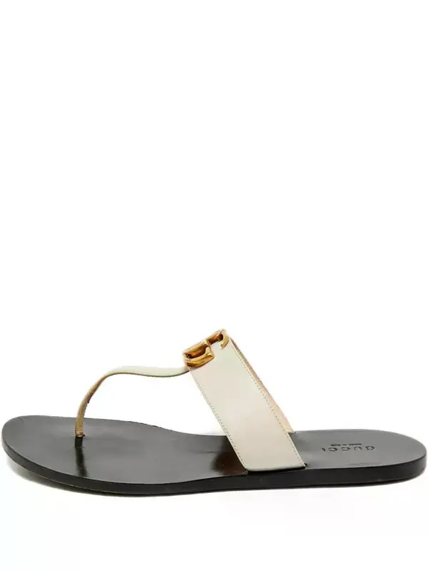 Gucci Gg Marmont Leather Flat Sandals