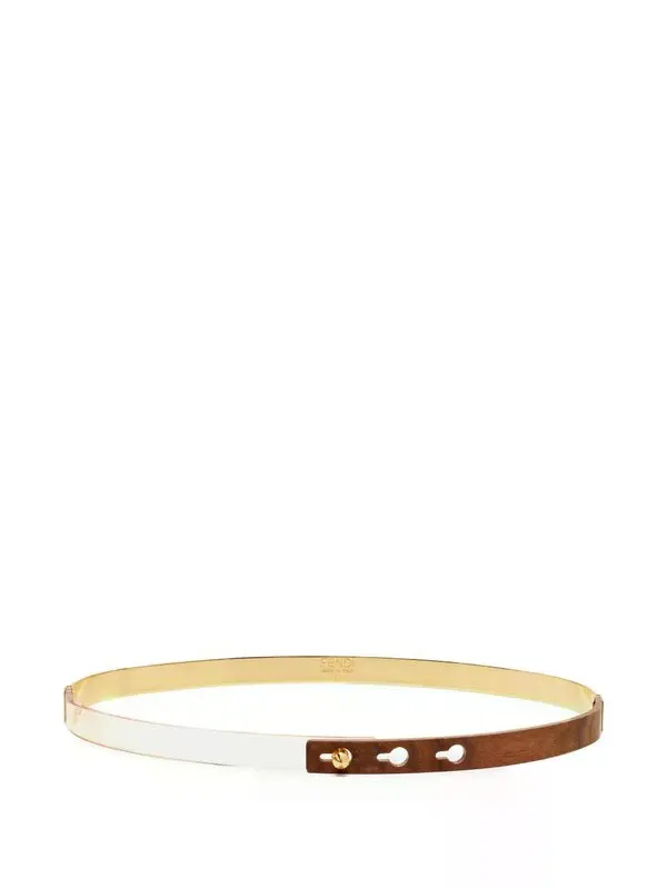 Fendi Debossed-logo Belt - Gold