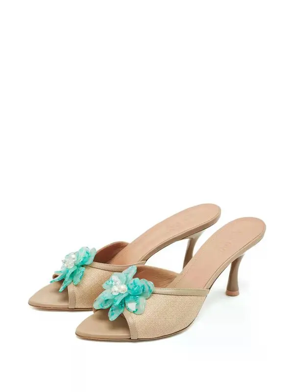 MALONE SOULIERS Raffia Flower Sandals