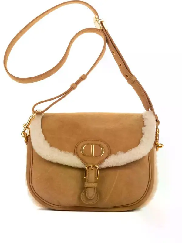Dior 2000s Shearling-trimmed Shoulder Bag