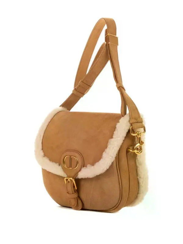 Dior 2000s Shearling-trimmed Shoulder Bag
