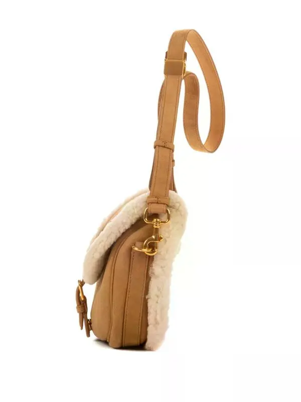 Dior 2000s Shearling-trimmed Shoulder Bag