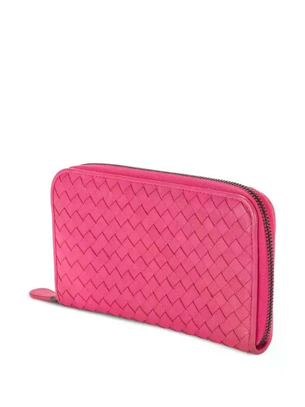 Bottega Veneta Intrecciato Zip-around Wallet - Pink