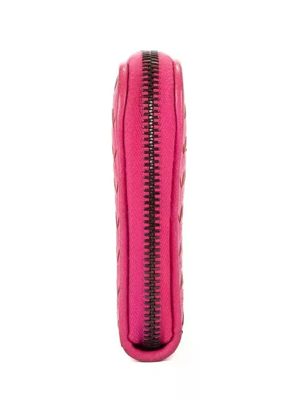 Bottega Veneta Intrecciato Zip-around Wallet - Pink