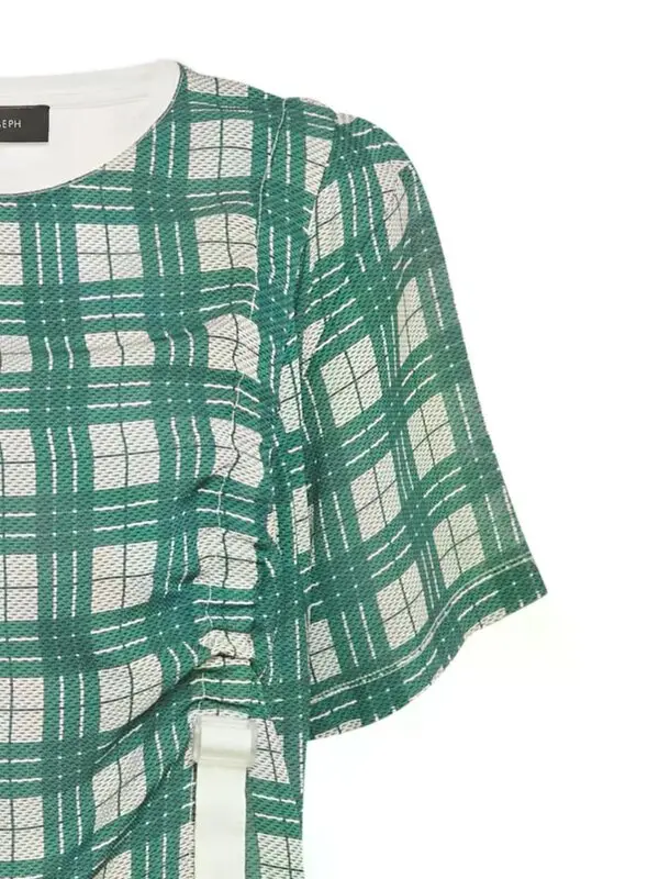 JOSEPH Buckle-detail Check T-shirt