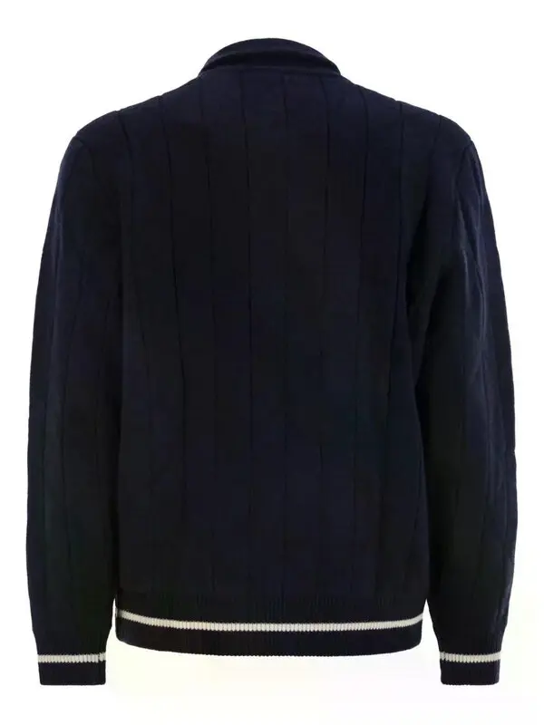 Kiton Zipped Ribbed Cashmere Cardigan - Blue