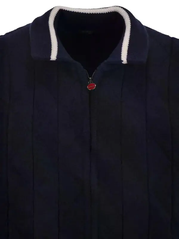Kiton Zipped Ribbed Cashmere Cardigan - Blue