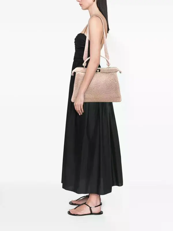 Fendi Large Shearling Peekaboo Iseeu Satchel