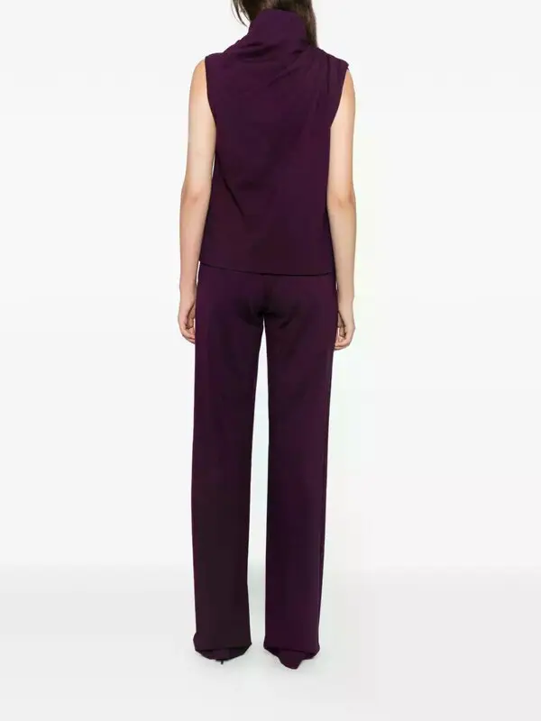 SAIID KOBEISY Pleated Shoulder Top Pants Ensemble