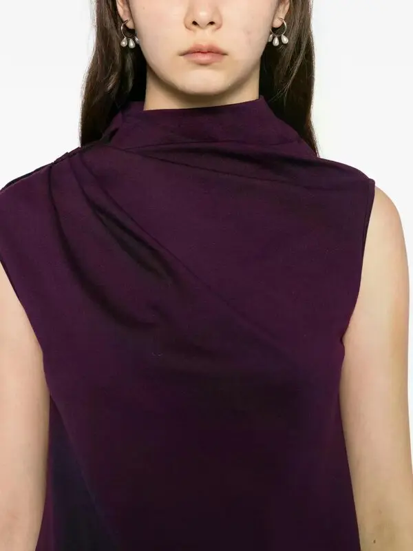 SAIID KOBEISY Pleated Shoulder Top Pants Ensemble