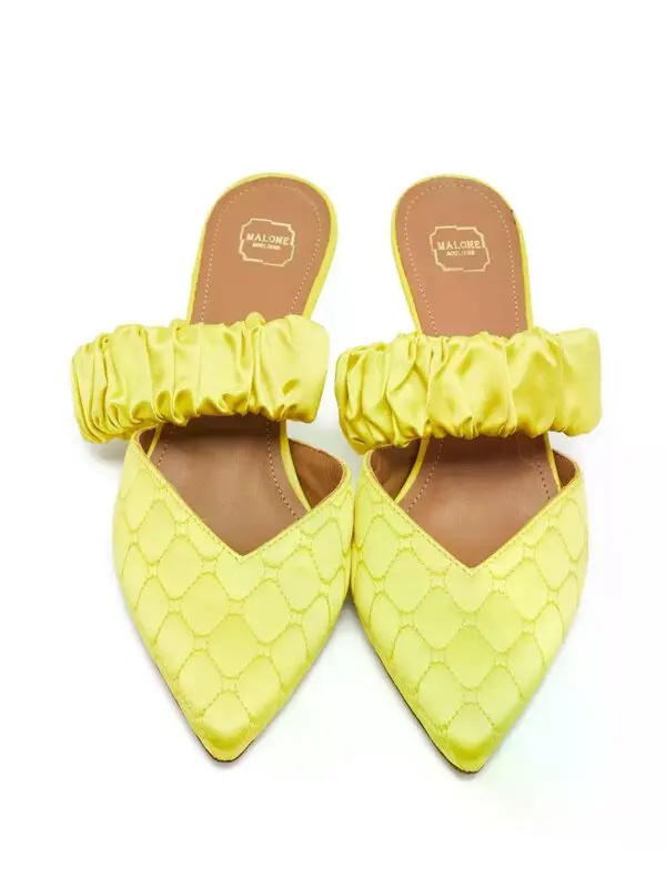 MALONE SOULIERS Quilted Kitten Heel Mules