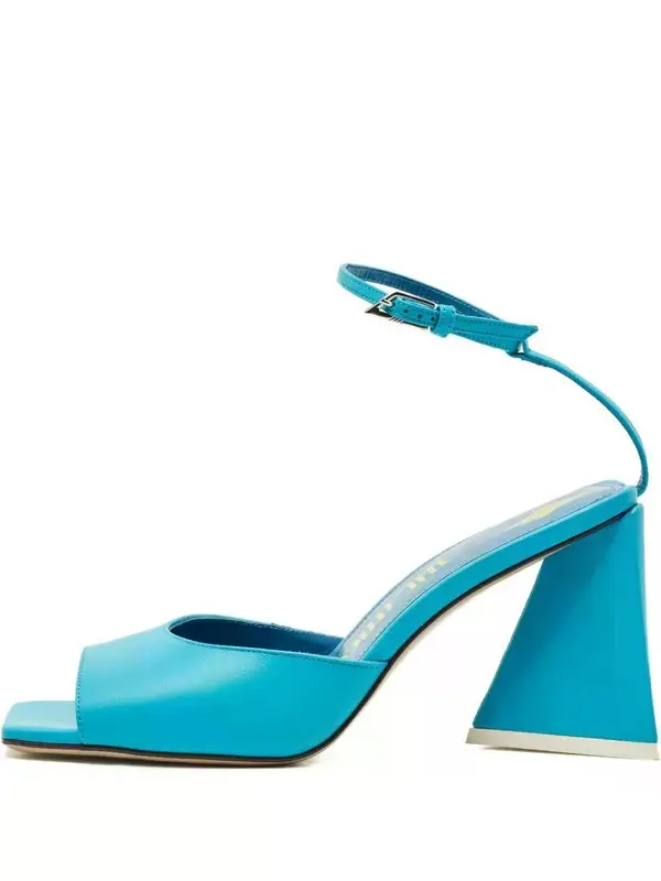 Attico Piper Leather Sandals - Blue
