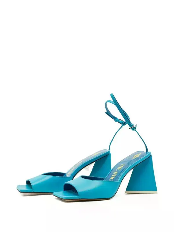 Attico Piper Leather Sandals - Blue