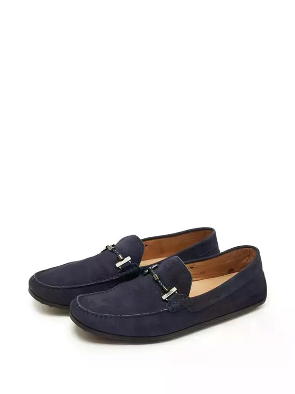 TOD'S Logo-detail Suede Loafers - Blue