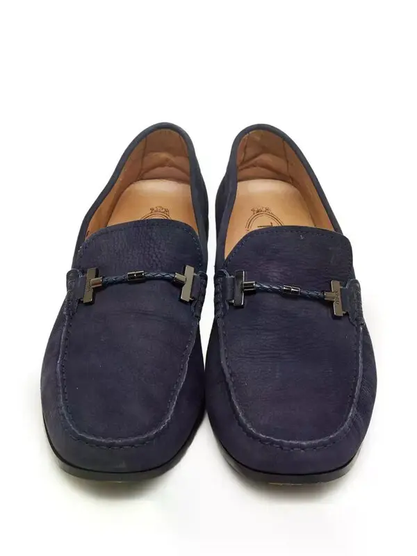 TOD'S Logo-detail Suede Loafers - Blue