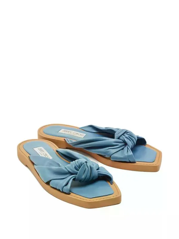 JIMMY CHOO Bow Leather Slides