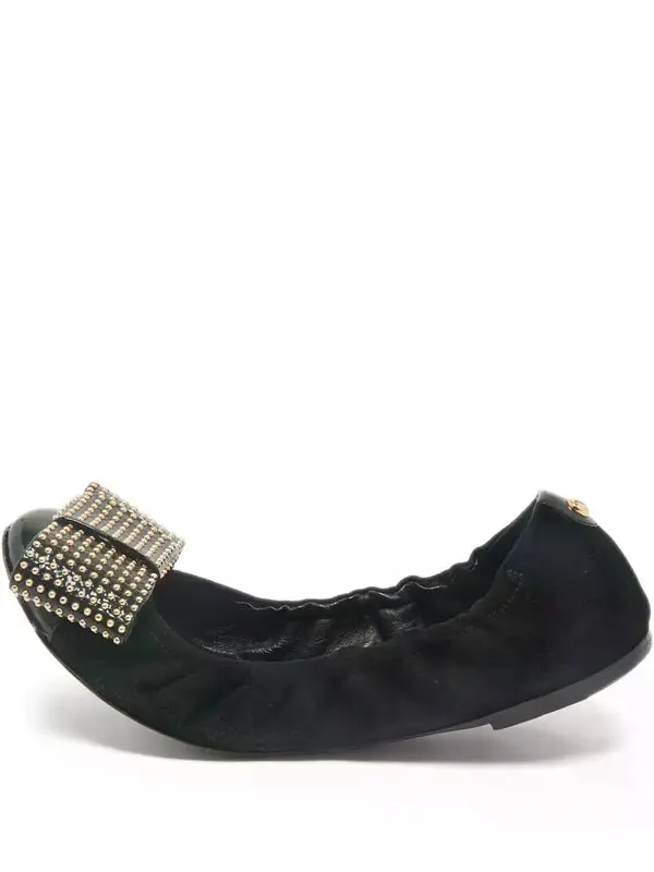 LOUIS VUITTON Studded-bow Ballet Flats