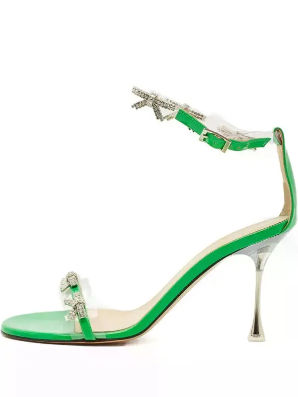Mach & Mach Crystal Embellished Sandals - Green