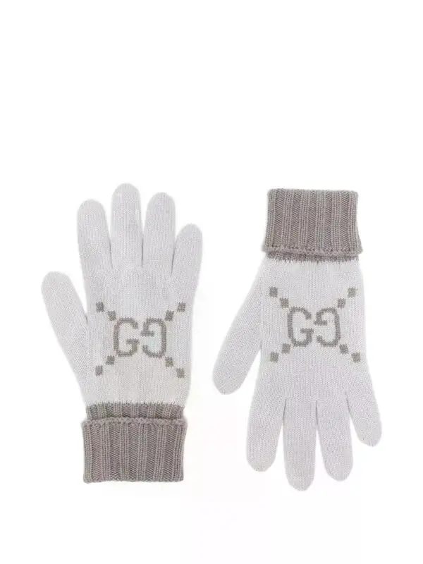 Gucci Logo Detail Gloves - Grey