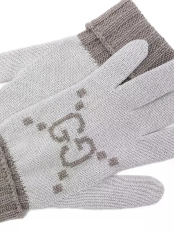 Gucci Logo Detail Gloves - Grey