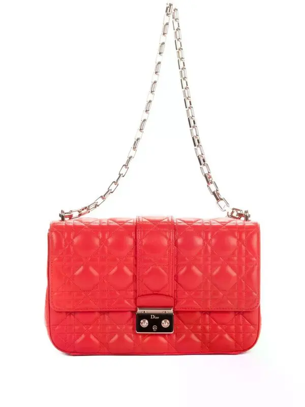 Dior 2010 Miss Quilted Leather Shoulder Bag - Pink