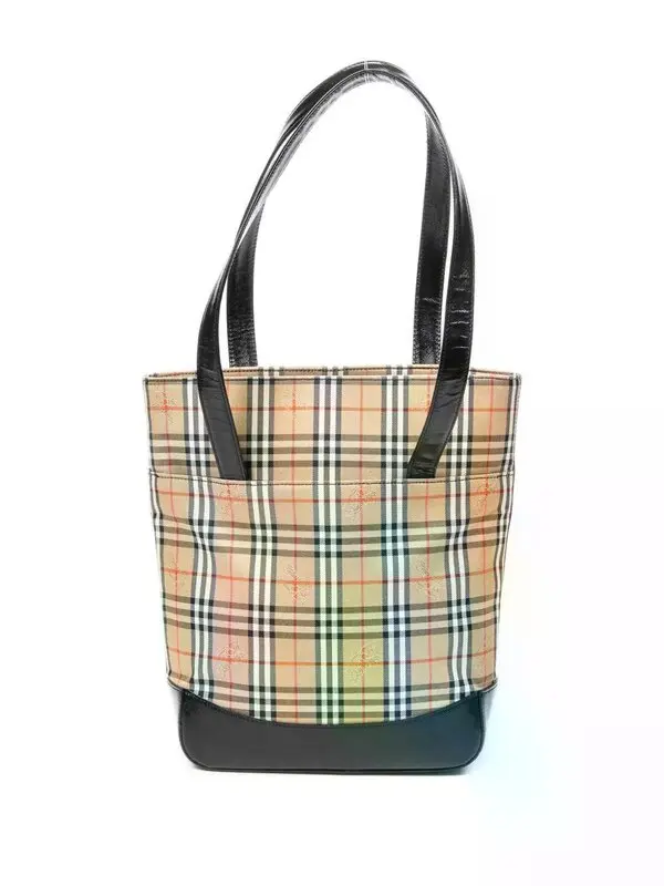Burberry Check-pattern Tote Bag - Brown