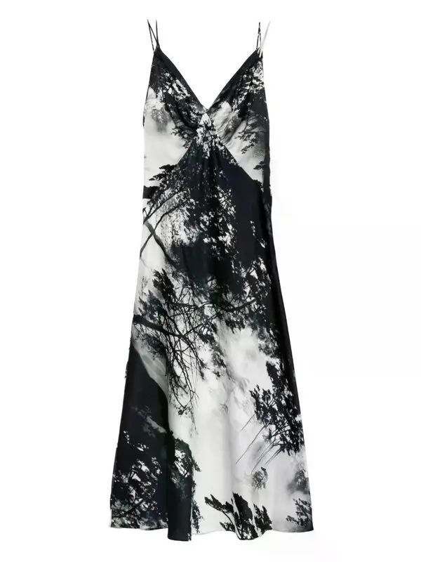 SAIID KOBEISY Printed Midi Dress - Black