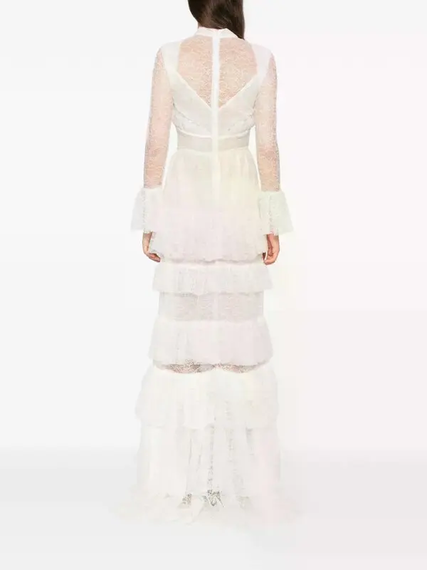 SAIID KOBEISY Lace Ruffled Long Dress