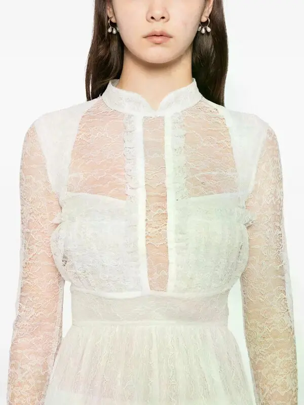 SAIID KOBEISY Lace Ruffled Long Dress