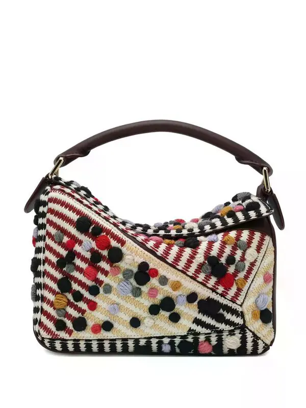 Loewe Small Puzzle Striped Tote Bag - Neutrals