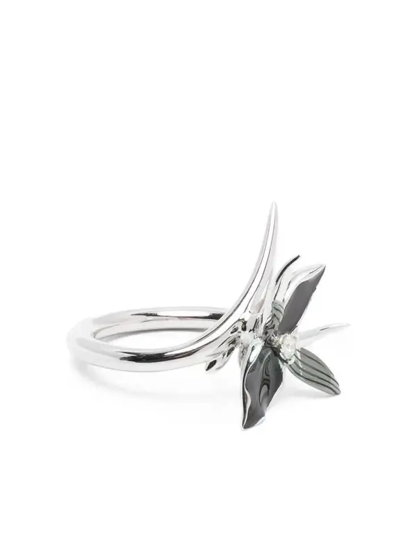 SHAUN LEANE Interlocking Flower Diamond Ring - Silver