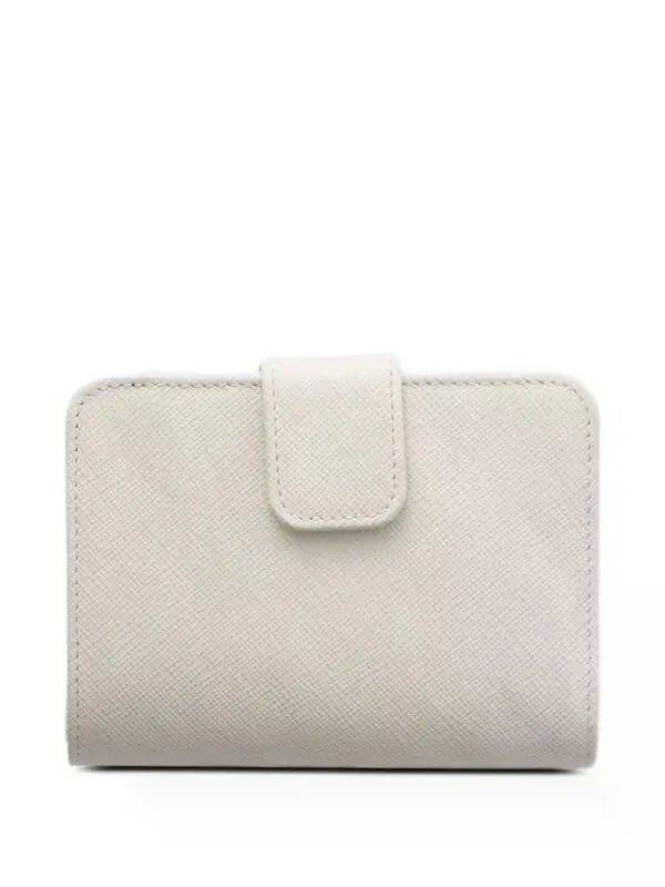 Prada Small Saffiano Leather Snap Wallet - White