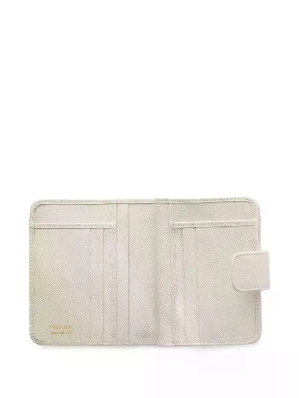 Prada Small Saffiano Leather Snap Wallet - White