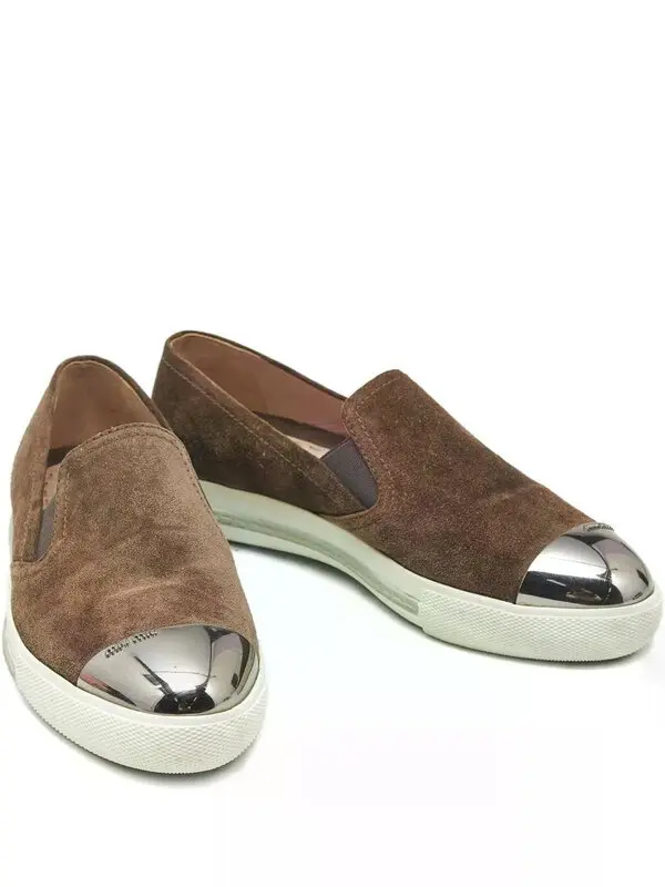 Miu Miu Metal-cap Slip-on Sneakers - Brown