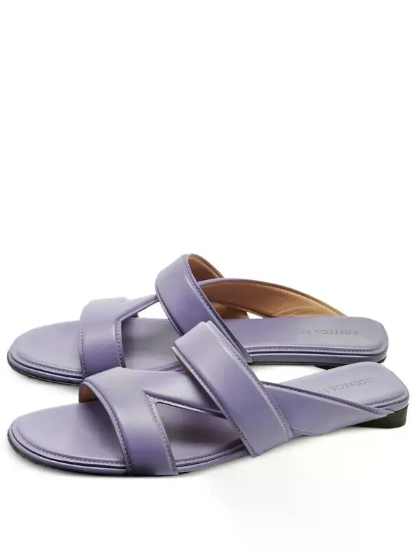 Bottega Veneta Leather Strap Sandals - Purple
