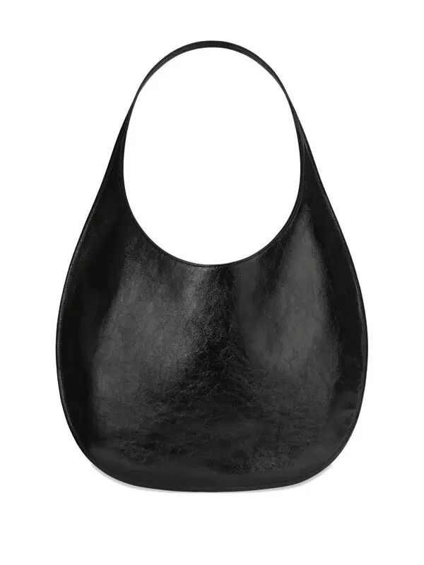 COURREGES Holy Naplack Leather Tote Bag - Black