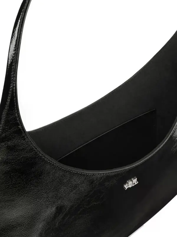 COURREGES Holy Naplack Leather Tote Bag - Black
