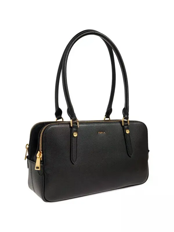 Furla Leather Boston Tote Bag - Black