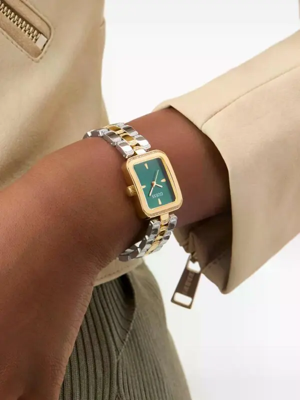 Guess Stainless Steel Crystal-encrusted Bezel Watch - Green