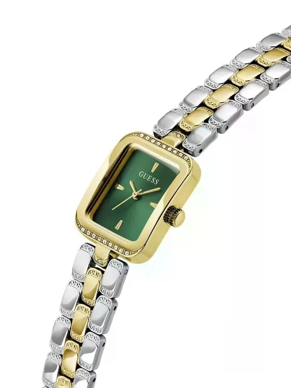 Guess Stainless Steel Crystal-encrusted Bezel Watch - Green