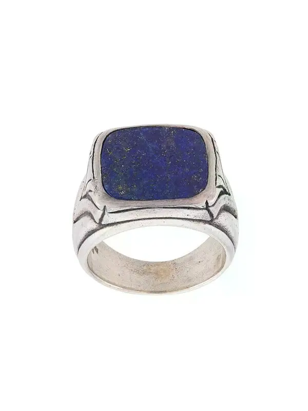 John Varvatos Engraved Signet Ring - Silver