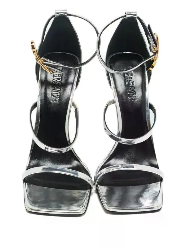Versace Leather Safety-pin Sandals - Silver