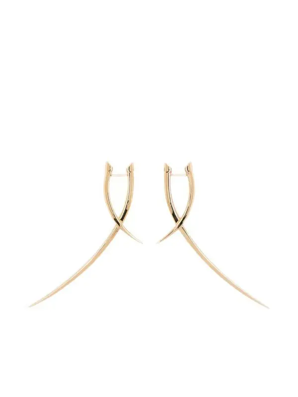 SHAUN LEANE Sabre Statement Crossover Earrings - Gold