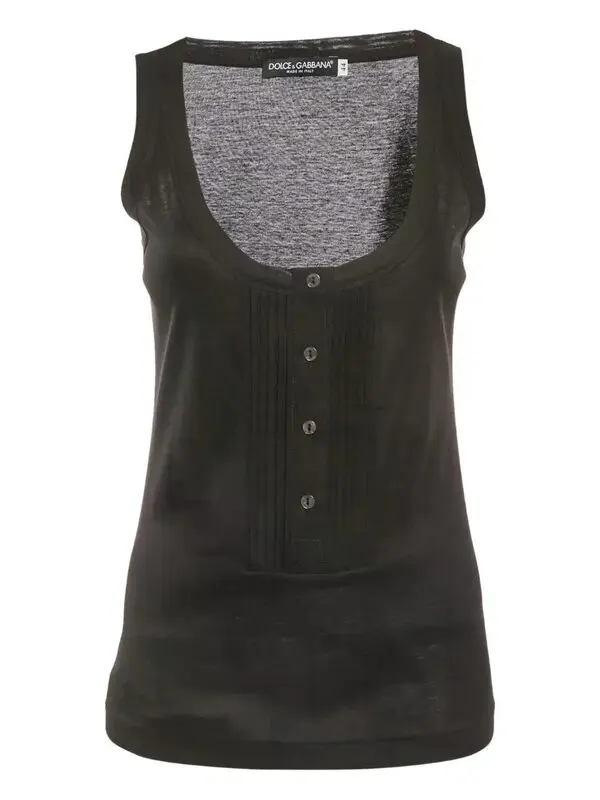Dolce & Gabbana Pintucks Buttoned Tank Top