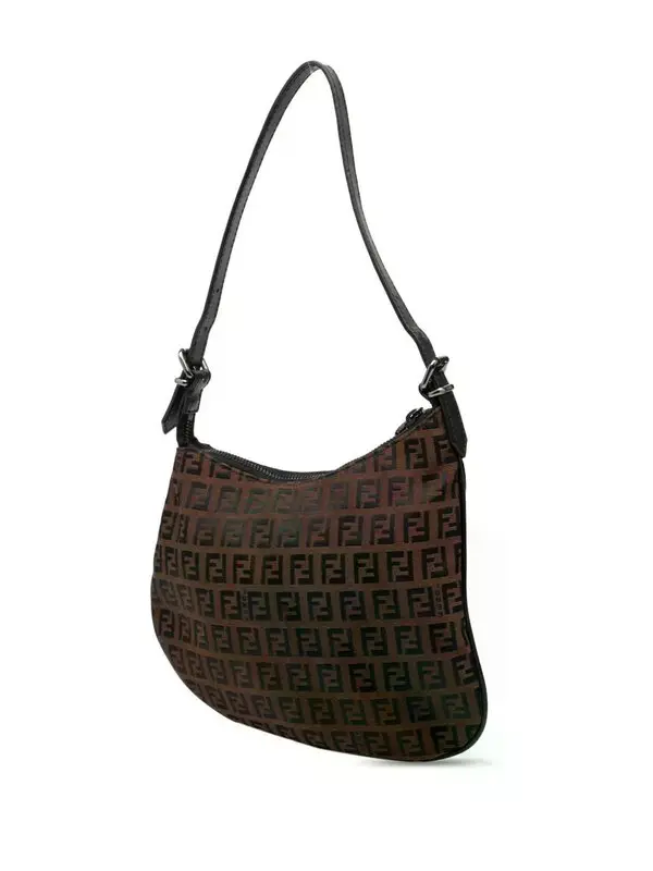 Fendi 2000-2010 Zucchino Canvas Oyster Shoulder Bag
