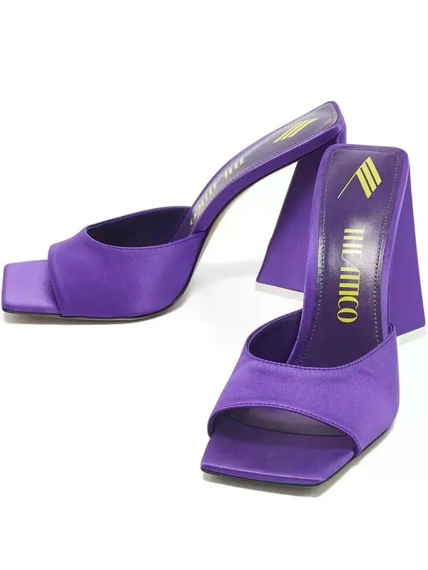 Attico Devon Square Toe Slides Sandals - Purple