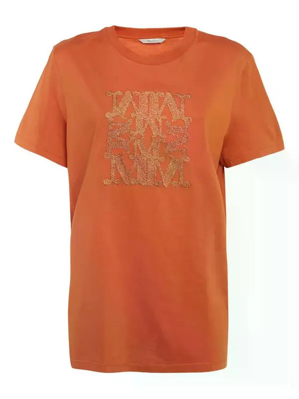 Max Mara Logo-embroidered T-shirt - Orange