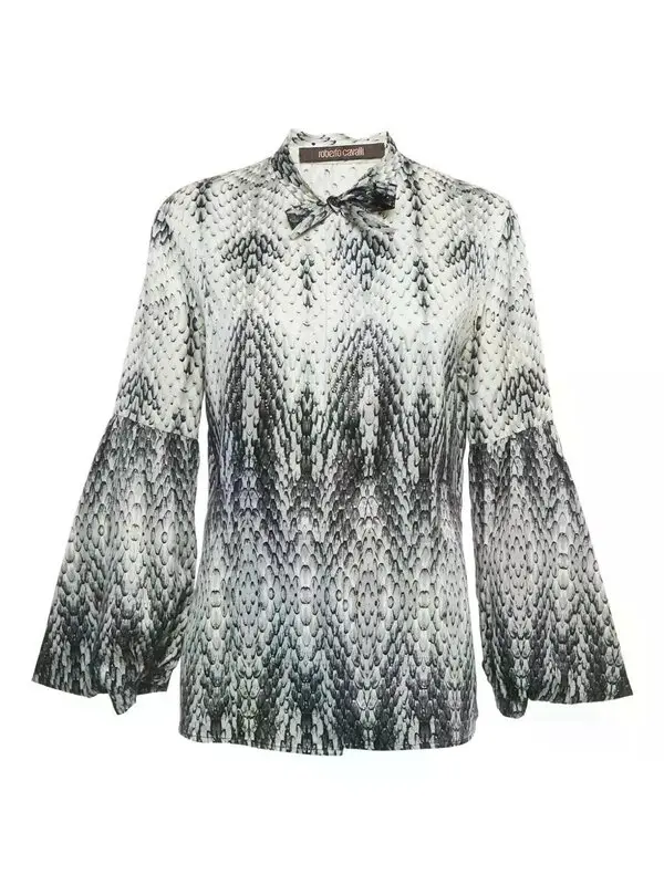 Roberto Cavalli Print Neck-tie Top
